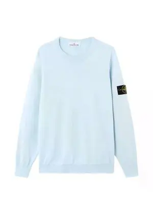 Stone Island Logo-patch Crew-neck Sweatshirt - Blue