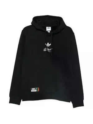 Adidas Hooded Logo Detail Hoodie - Black