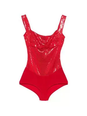 ATU BODY COUTURE Sequin Bodysuit - Red