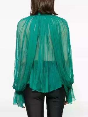 ATU BODY COUTURE Attached-scarf Ruffled Blouse - Green