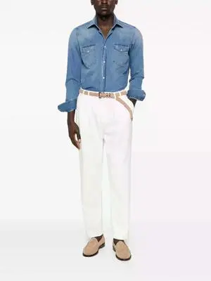 Brunello Cucinelli Garment-dyed Five-pocket Trousers In Lightweight Denim - White