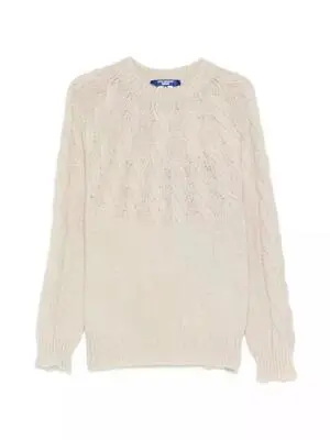 Junya Watanabe Cable-knit Crew-neck Sweater - Neutrals