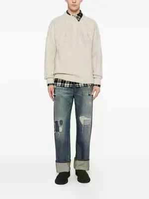 Junya Watanabe Cable-knit Crew-neck Sweater