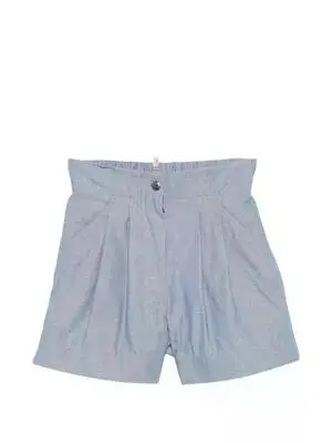Moncler Pleated Button Shorts - Blue