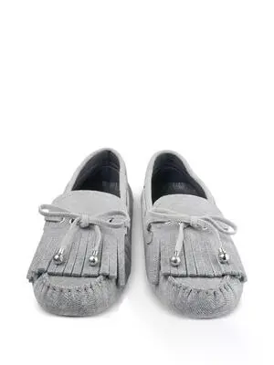 JIMMY CHOO Manon Tassel-detail Loafers - Grey