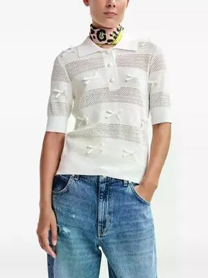 Essentiel Antwerp Bow-embellished Polo Top - White