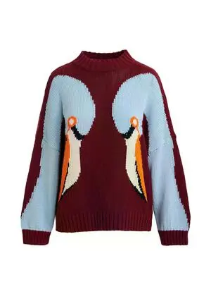 Essentiel Antwerp Jinie Intarsia-knit Sweater - Red