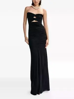 Essentiel Antwerp Cut-out Detail Ruched Maxi Dress - Black