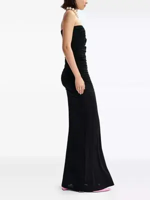 Essentiel Antwerp Cut-out Detail Ruched Maxi Dress - Black