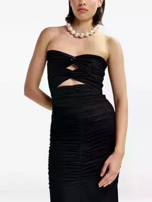 Essentiel Antwerp Cut-out Detail Ruched Maxi Dress - Black