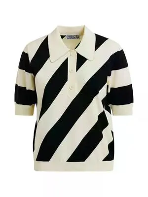 Essentiel Antwerp Striped Polo Top - Neutrals