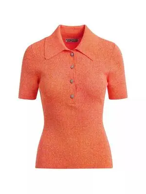 Essentiel Antwerp Button-placket Polo Top - Orange