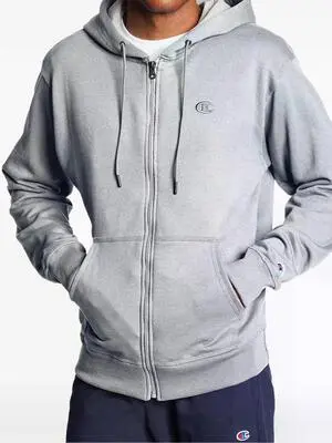 Champion Hooded Zip-up Sweatshirt - Grey