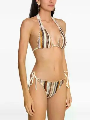 AMIR SLAMA Striped Beachwear With Fringe