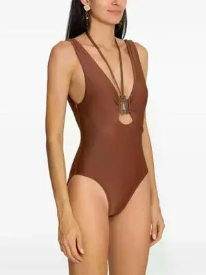 AMIR SLAMA Tie-fastening Cutout One-piece Swimsuit