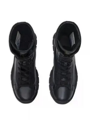 Burberry Leather Combat Boots