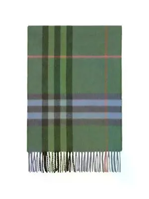 Burberry Check Cashmere Scarf - Green