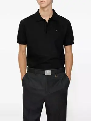 Burberry Metal Ekd Cotton Polo Shirt - Black