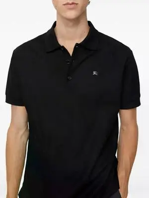 Burberry Metal Ekd Cotton Polo Shirt - Black
