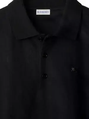Burberry Metal Ekd Cotton Polo Shirt - Black