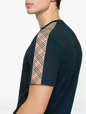 Burberry Check Trim Cotton T-shirt - Blue