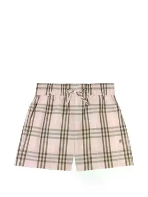 Burberry Check Cotton Shorts - Pink