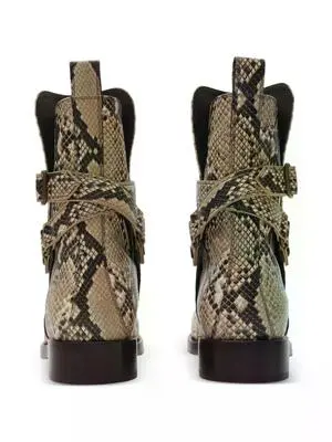 Burberry Python-print Leather Ledger Boots