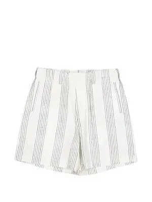 HOMME Striped Texture Shorts - White