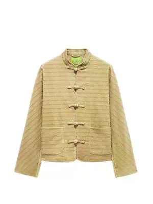 Shanghai Tang Textured Mandarin Jacket - Neutrals