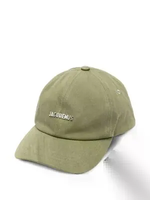 Jacquemus Logo-detail Cotton Baseball Cap - Green