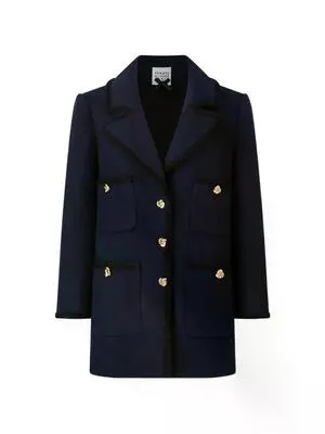 EDWARD ACHOUR PARIS Gold-tone Button Braided Jacket - Blue