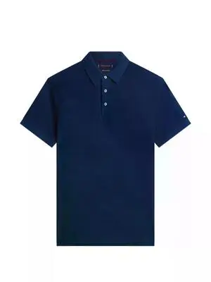 Tommy Hilfiger Buttoned Textured Polo Shirt - Blue