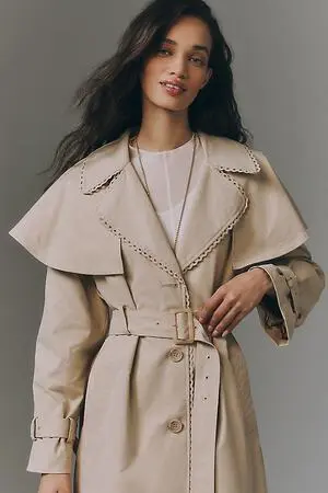 Anthropologie Capelet Trench Coat