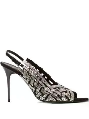 Balmain Embellished Slingback Stiletto Sandals