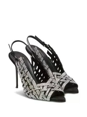 Balmain Embellished Slingback Stiletto Sandals