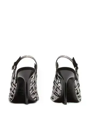 Balmain Embellished Slingback Stiletto Sandals