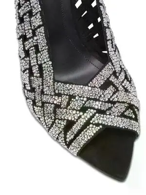 Balmain Embellished Slingback Stiletto Sandals