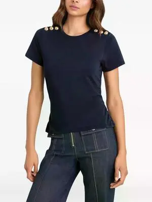 Cinq À Sept Jasper Button Detail T-shirt - Blue