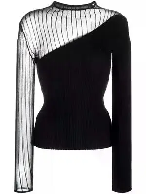 Patrizia Pepe Semi-sheer Asymmetric Jumper