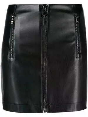 Patrizia Pepe Patent Zip-up Mini Skirt - Black