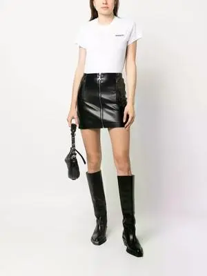 Patrizia Pepe Patent Zip-up Mini Skirt