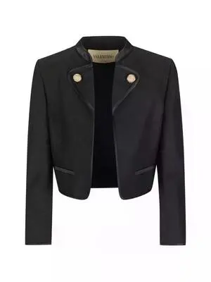 Valentino Garavani Button-embellished Cropped Jacket - Black