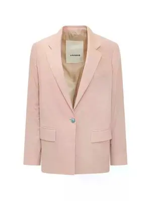A PAPER KID Button Linen Jacket - Pink