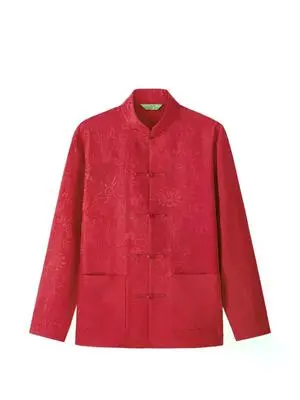 Shanghai Tang Long Sleeve Shirt Jacket - Red