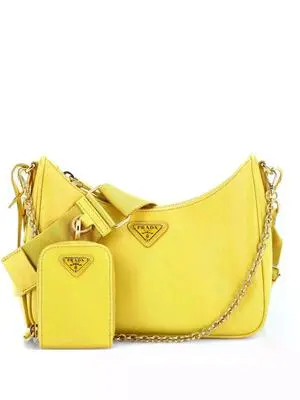 Prada Re-edition 2005 Shoulder Bag Saffiano Leather Small Crossbody Bag - Yellow