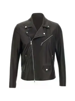 Tagliatore Zipped Leather Jacket - Black