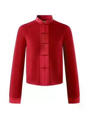 Shanghai Tang Buttoned Cardigan - Red