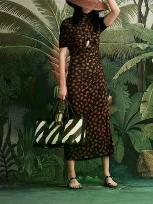 Johanna Ortiz Serene Safari Printed Midi Dress - Black