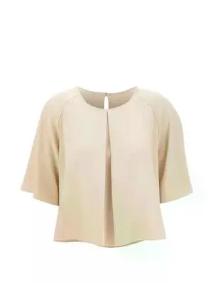 KAOS Pleat-detail Blouse - Neutrals