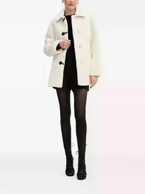 MORGAN Button-fastening Faux Fur Coat